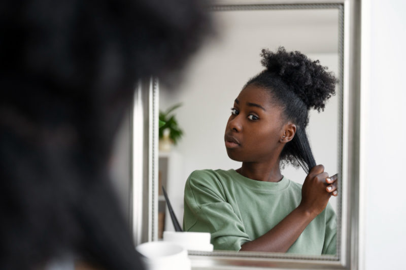 How to Slick Back Natural 4C Hair Without Gel - Simply Happy Hair