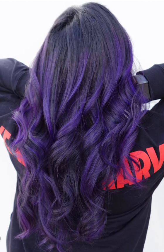 23 Beautiful Purple Steaks in Brown Hair Ideas - Simply Happy Hair