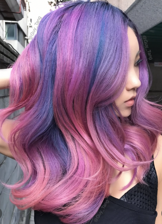 23 Beautiful Purple Steaks in Brown Hair Ideas - Simply Happy Hair