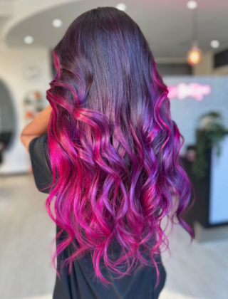 23 Beautiful Purple Steaks in Brown Hair Ideas - Simply Happy Hair