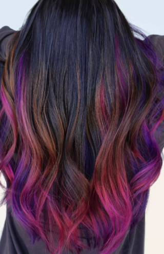 23 Beautiful Purple Steaks in Brown Hair Ideas - Simply Happy Hair