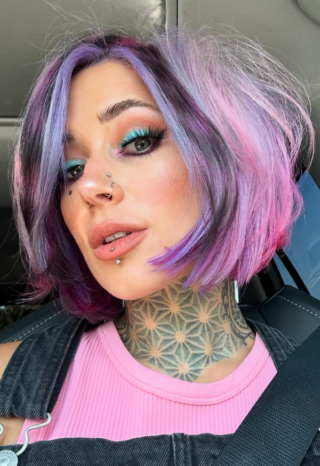 23 Beautiful Purple Steaks in Brown Hair Ideas - Simply Happy Hair