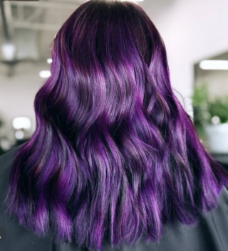23 Beautiful Purple Steaks in Brown Hair Ideas - Simply Happy Hair