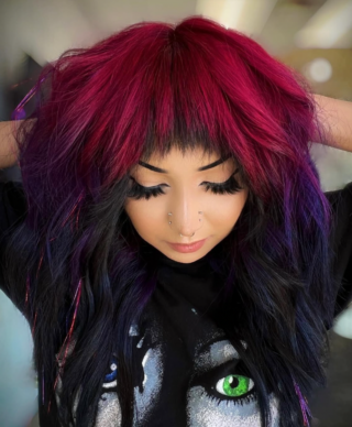 23 Beautiful Purple Steaks in Brown Hair Ideas - Simply Happy Hair